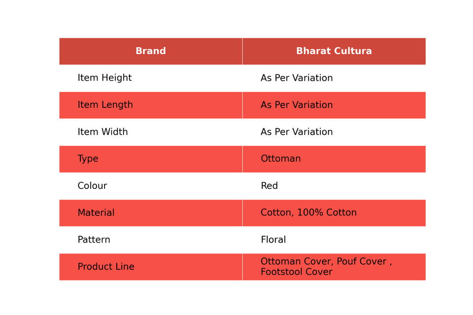 Red Ottoman Chair Pouf Stool Floral Handmade Pouffe Poof INDIAN Decor ...