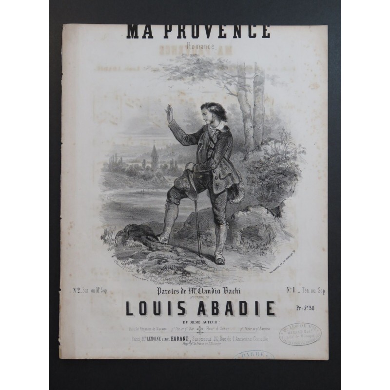 ABADIE Louis Ma Provence Chant Piano ca1850 | eBay