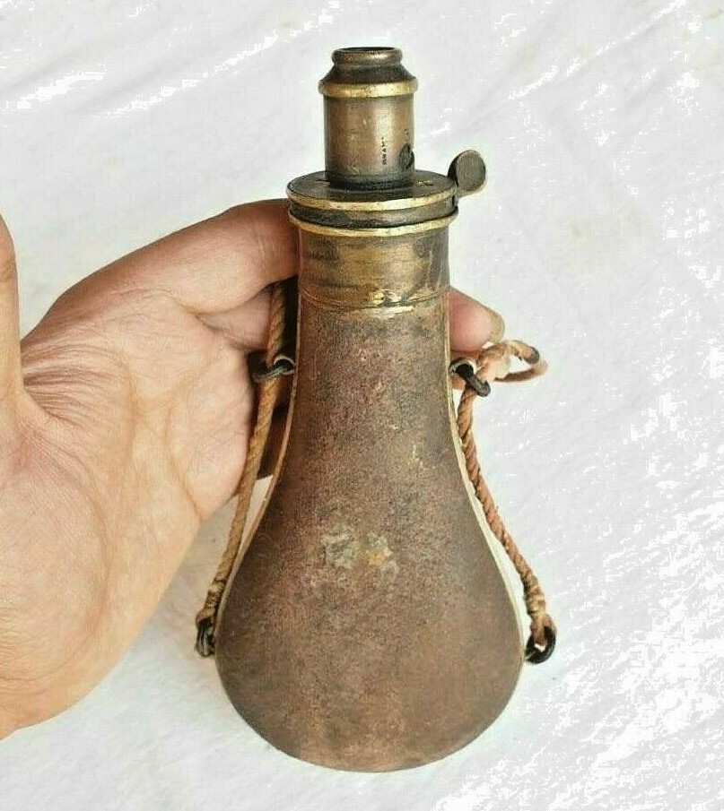 Original G&J.W HAWKSLEY Sheffield Vintage Copper & Brass Gun Powder ...