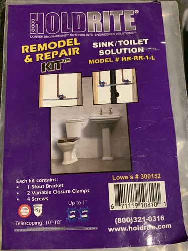 HOLD-RITE #HR-RR-1-L Remodel & Repair Kit Sink / Toilet Solution With ...