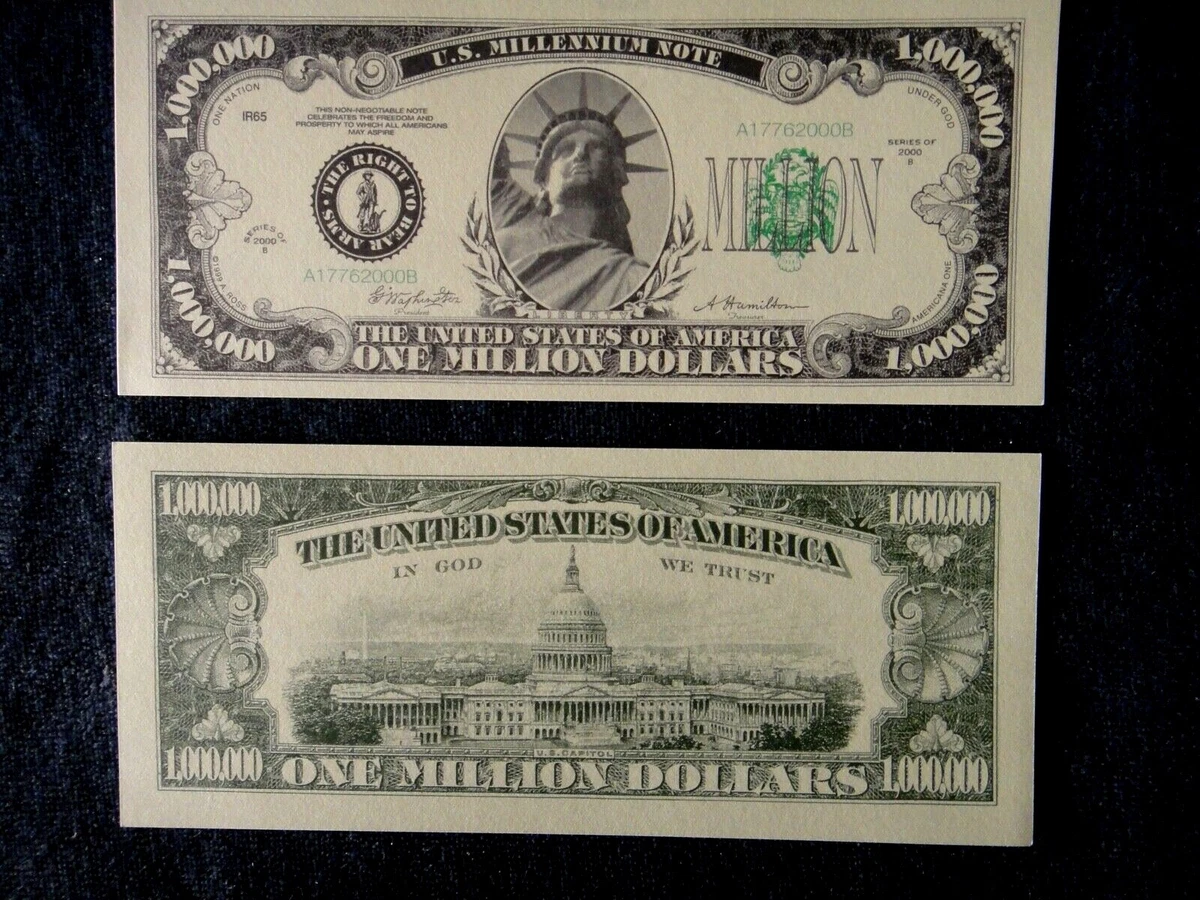 1000000 Dollar Bill Back