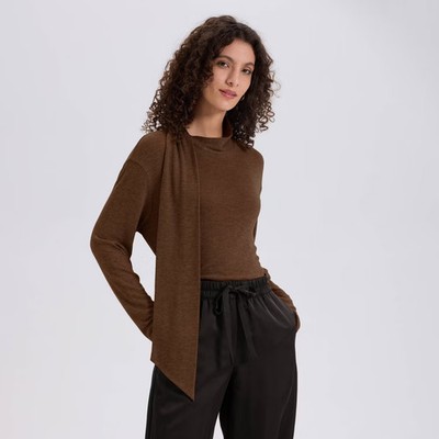 Women's Long Sleeve Scarf Neck Sweater Knit Top - A New Day | eBay