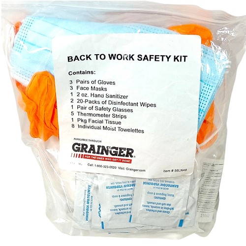 Grainger Safety Personal Protective Equipment Kit Gloves Masks Wipes | eBay