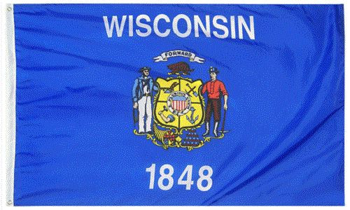 State of Wisconsin 4x6 Foot Flag Banner (Heavy Duty 150D Super ...