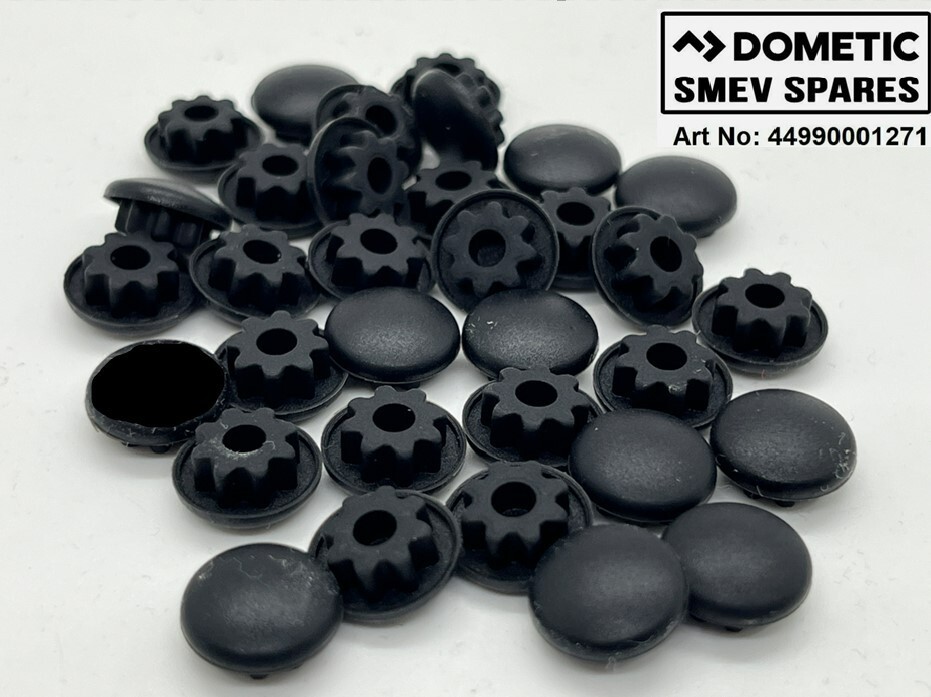 4 x Smev Dometic Black Screw Cap Covers Cog Sink Hob Cooker Motorhome ...