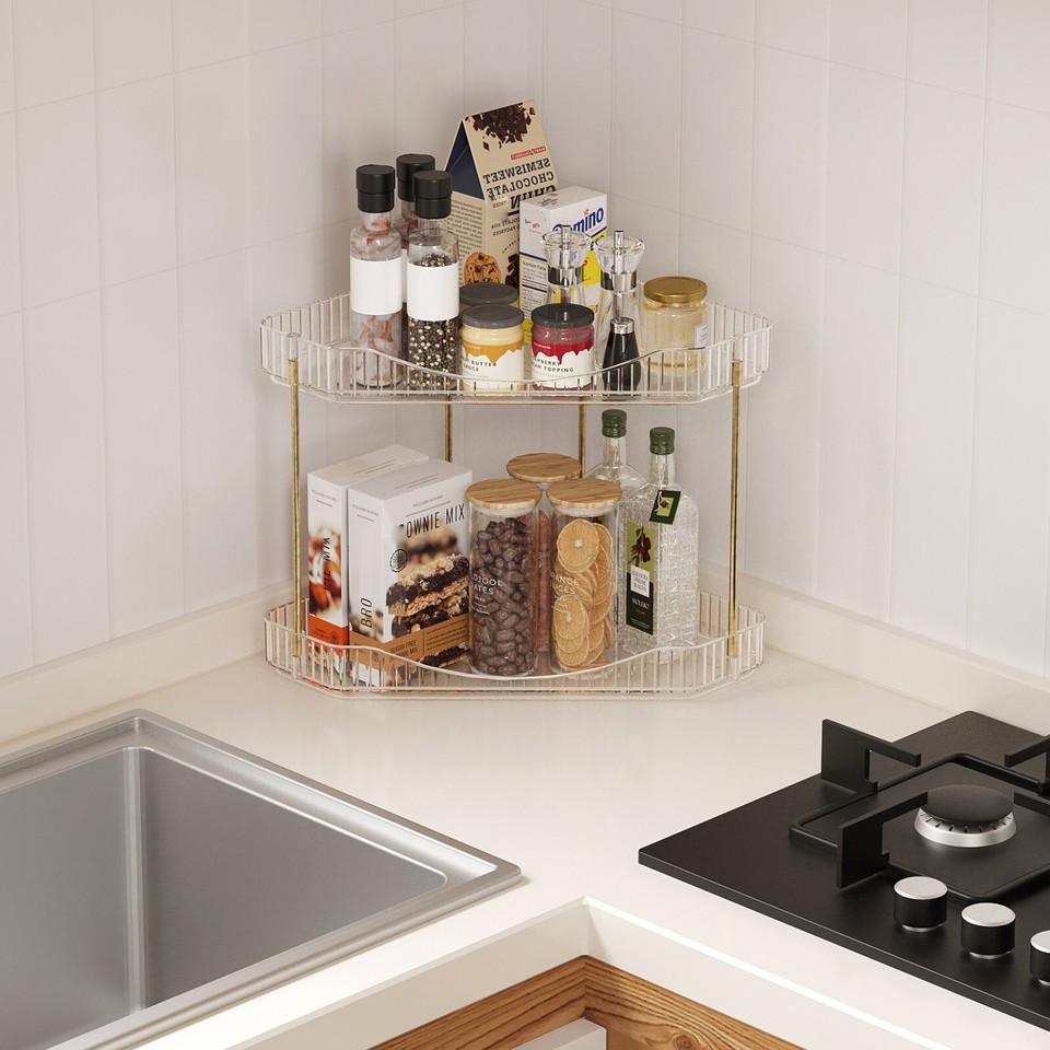 Lifewit 2/3Tier Clear Bathroom Counter Organizer Corner, Plastic Makeup ...