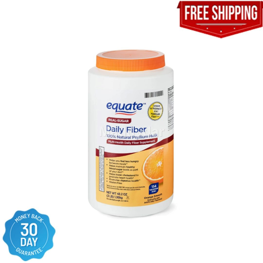 Equate Daily Fiber Orange Smooth Fiber Powder, 48.2 oz. ( Fast Free ...