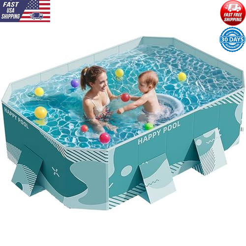 Foldable Above Ground Pool Durable Easy Drain Portable Outdoor Family ...