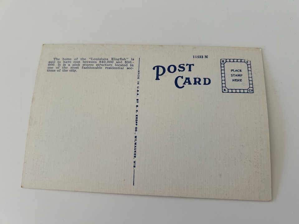 Residence of Senator Huey P Long New Orleans Louisiana Postcard | eBay