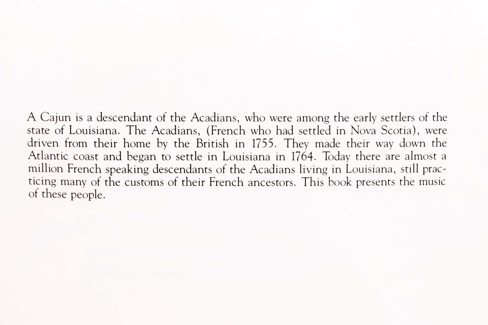 Cajun Music A Reflection Of A People 1984 Vol. 1 Louisiana Acadian ...