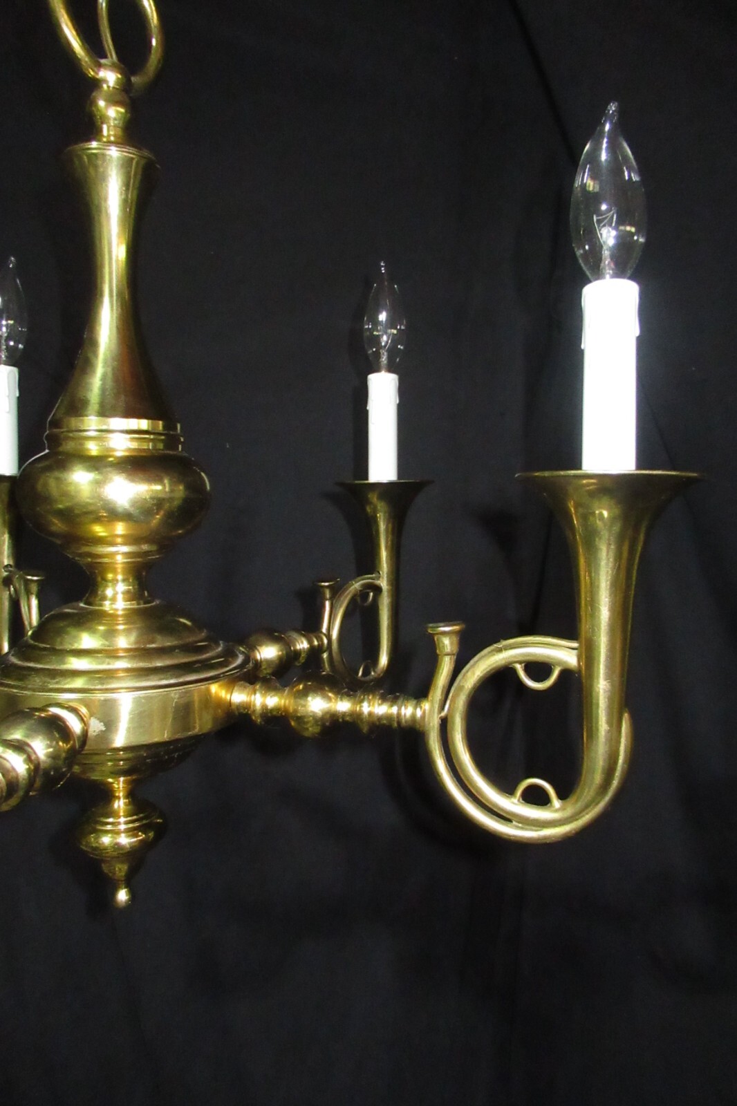 VTG TRUMPET MUSICAL INSTRUMENT HANGING CHANDELIER CEILING FIXTURE FROM ...