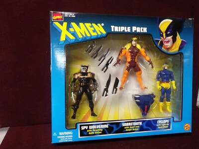 X-MEN TRIPLE PACK TOY BIZ 1999 SPY WOLVERINE, SABRETOOTH, CYCLOPS ...