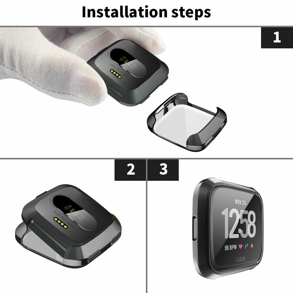 For Fitbit Versa / Fitbit Versa Lite Version Shockproof Case Armor ...