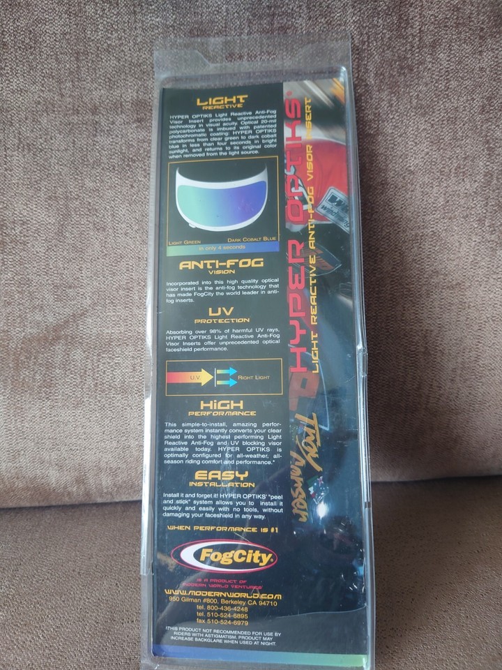 Fogcity Pinlock Insert Light Reactive Photochromic Hyper Optiks Arai ...