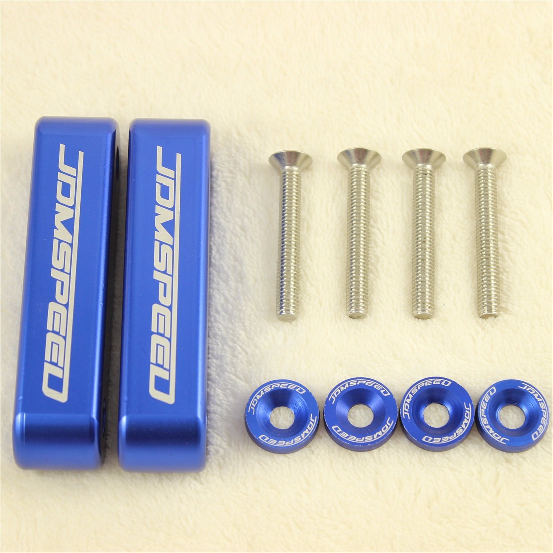 BLUE JDMSPEED FOR CNC BILLET 3/4" HOOD VENT SPACER RISER KIT + WASHERS + BOLTS | eBay
