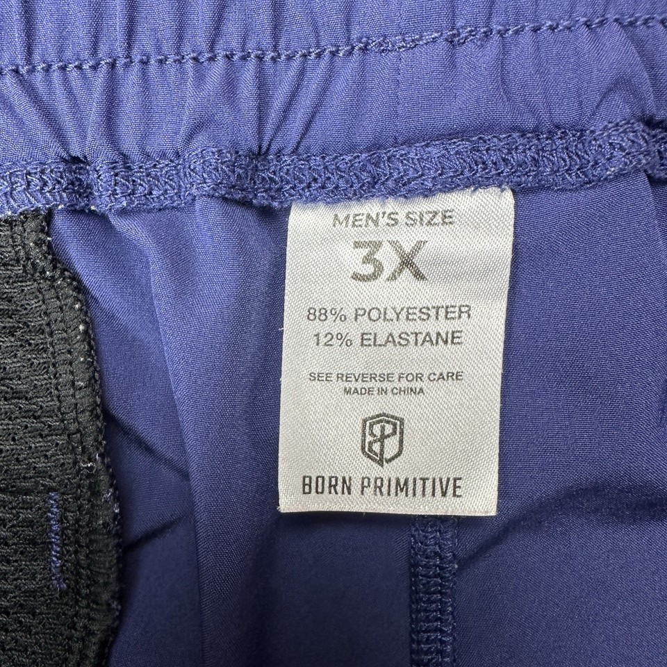 Born Primitive Men's Solid Drawstring Shorts Blue Size 3XL 7 Inch ...