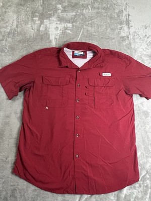 Magellan Mens Shirt Large Red Fishing Short Sleeve Fish Gear Vented ...