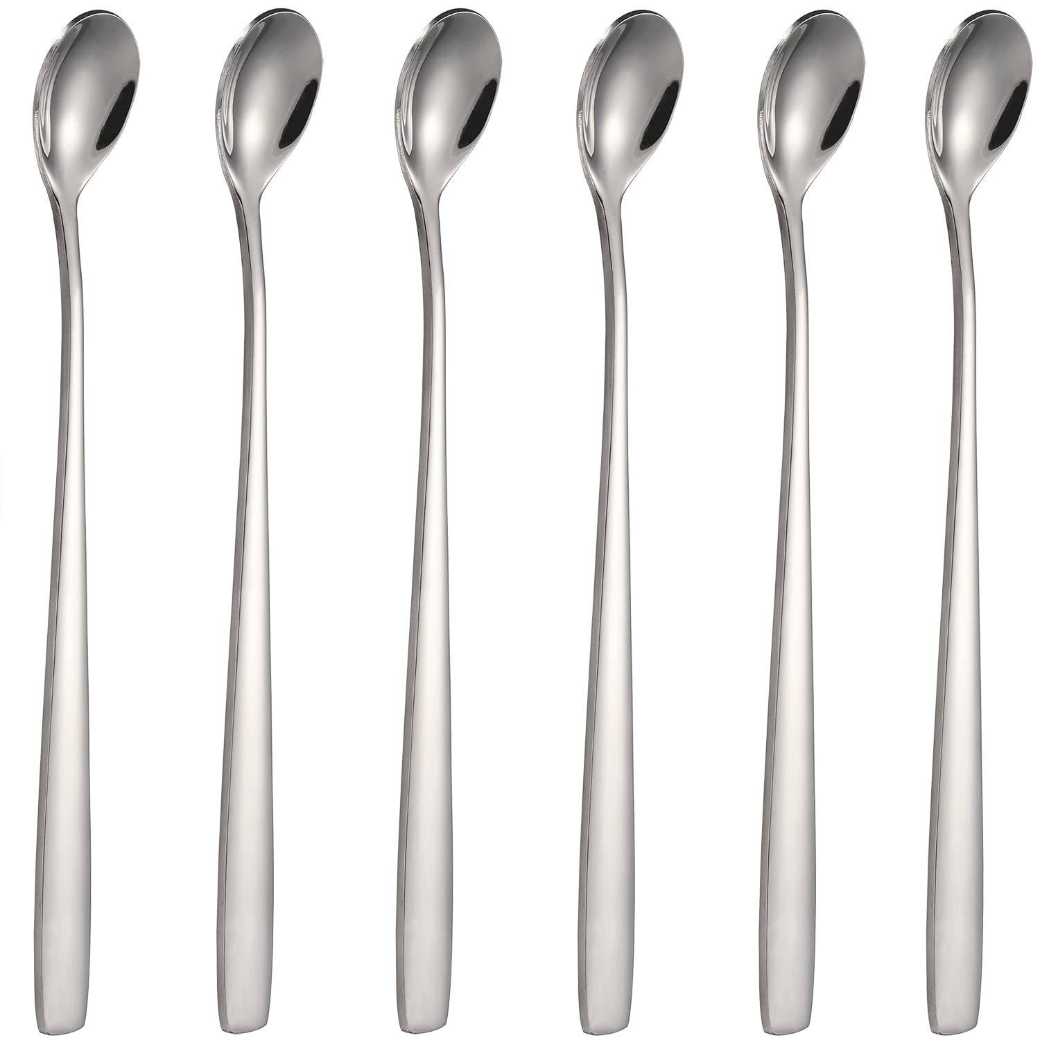 Stainless Steel Iced Tea Spoons Set of 6 Cocktail stir sticks Spoons Bar Spoo... | eBay
