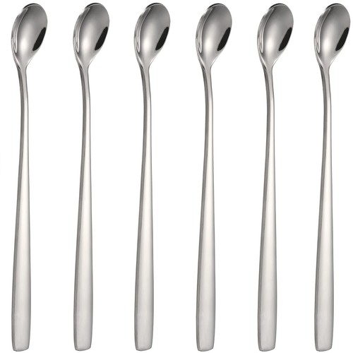 Stainless Steel Iced Tea Spoons Set of 6 Cocktail stir sticks Spoons Bar Spoo... | eBay