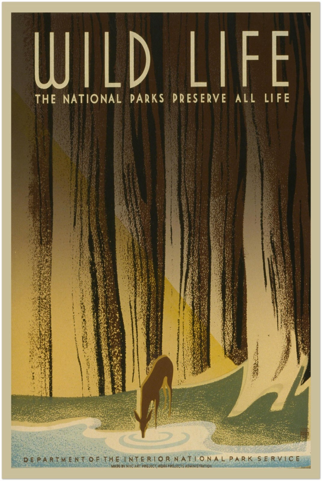Wild Life Preservation - National Park Service Poster - Vintage Print ...