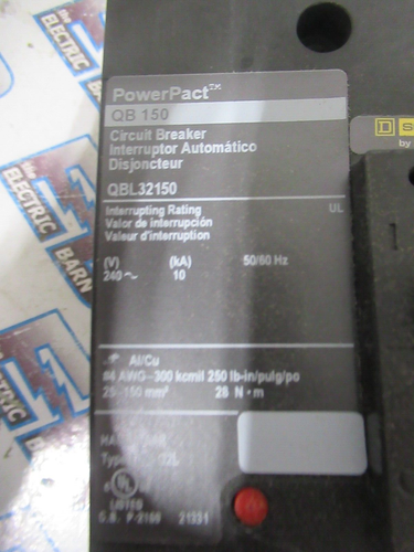 Square D QBL32150 150 Amp 240 Volt 3 Pole 10K Circuit Breaker-NEW-S | eBay