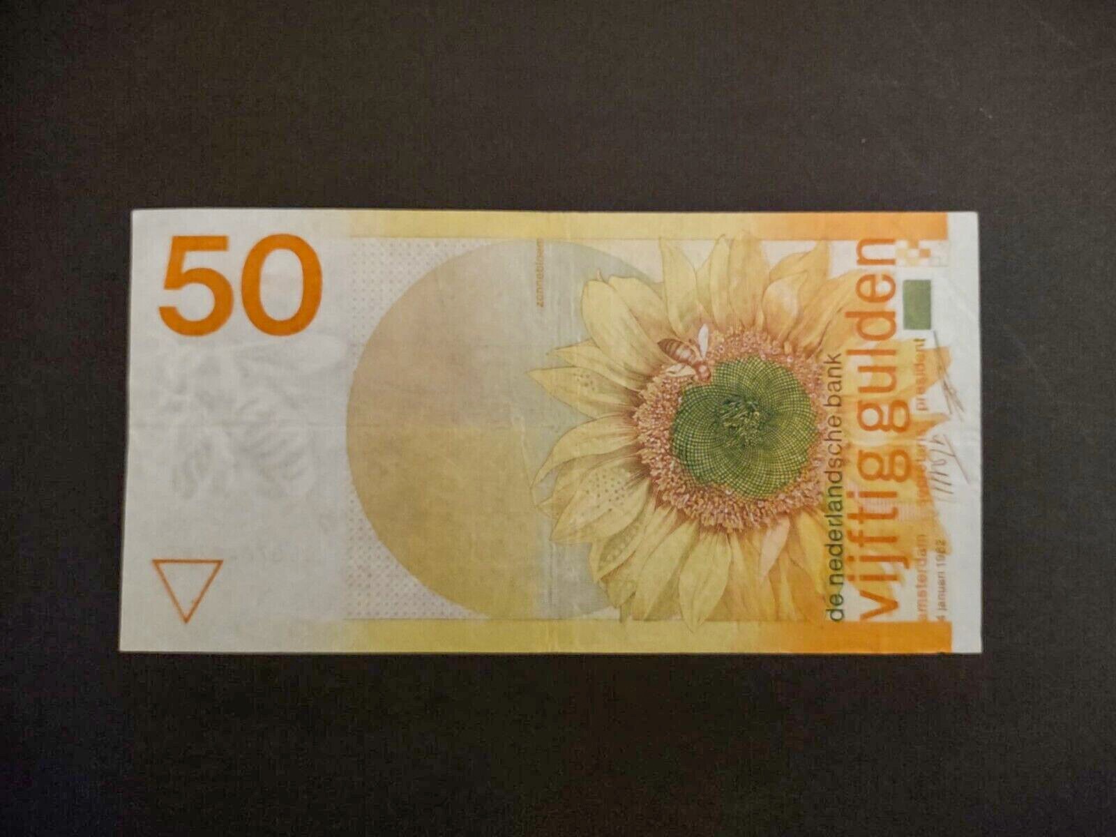Netherlands banknote 50 gulden 1982 Sunflower, nice condition VF | eBay