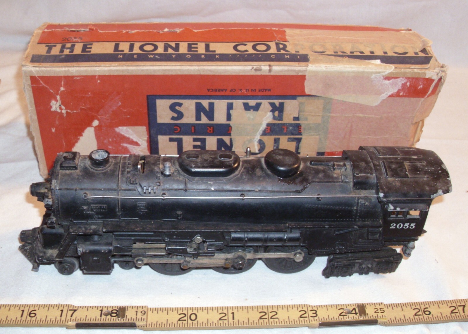 LIONEL STEAM LOCOMOTIVE #2055 HUDSON ENGINE 4-6-4 O SCALE POSTWAR BOXED ...