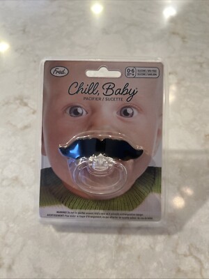 Fred 0-6 Months Pacifier Chill Baby Mustache Funny Novelty BPA Free NEW ...