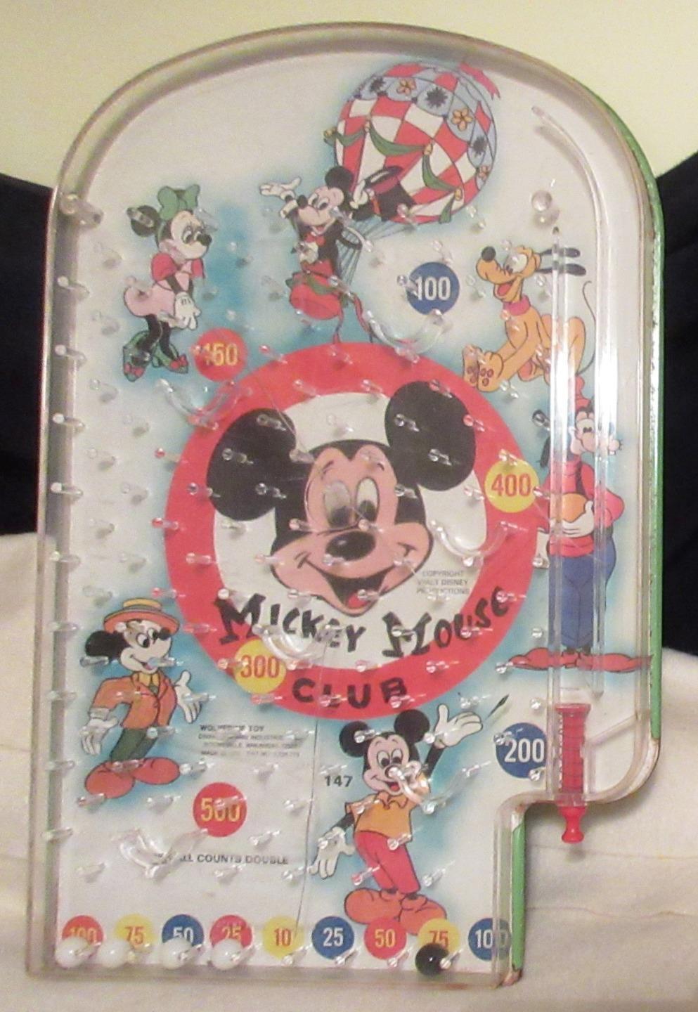 Vintage Walt Disney Mickey Mouse Club Pinball Game Wolverine Toy | eBay
