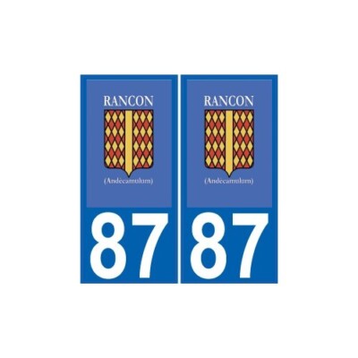 87 Rancon logo 9065 autocollant plaque immatriculation auto ville ...