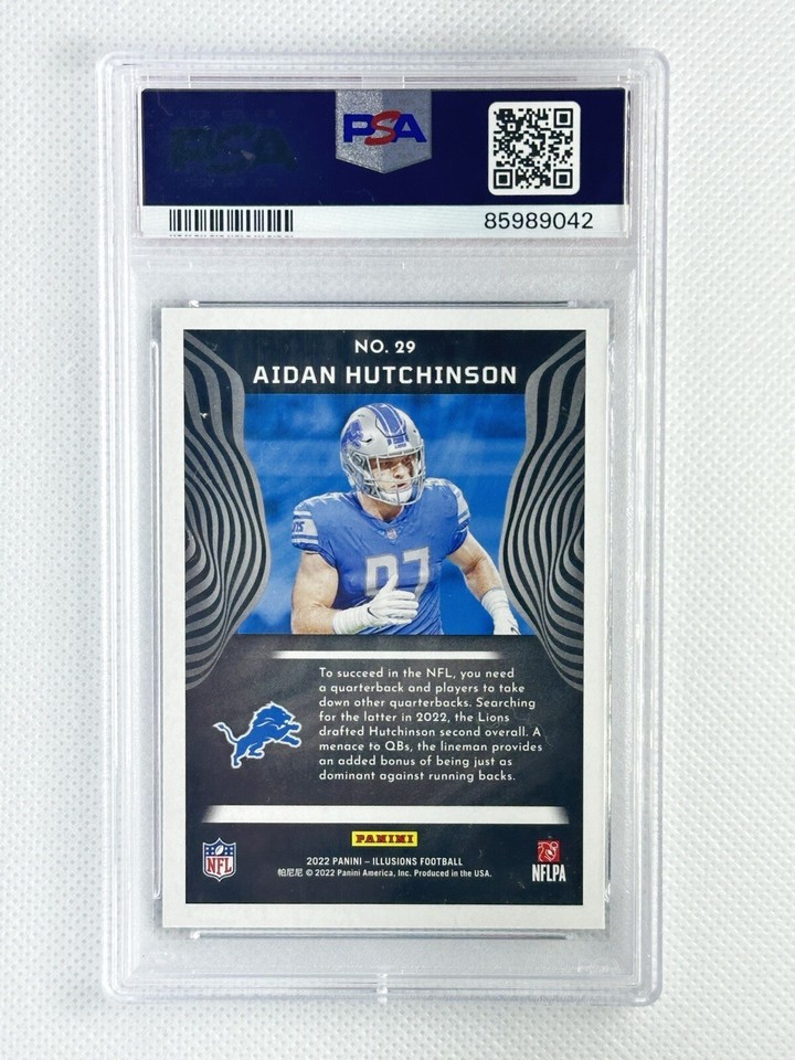 2022 Aidan Hutchinson Illusions # 29 Trophy Collection Dots PSA 10 | eBay
