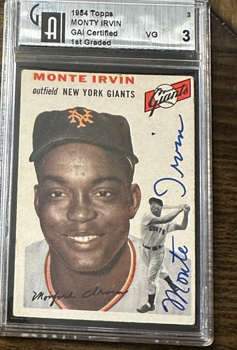 1954 Topps Monte Irvin Signed Auto GAI 3 HOF NY Giants | eBay