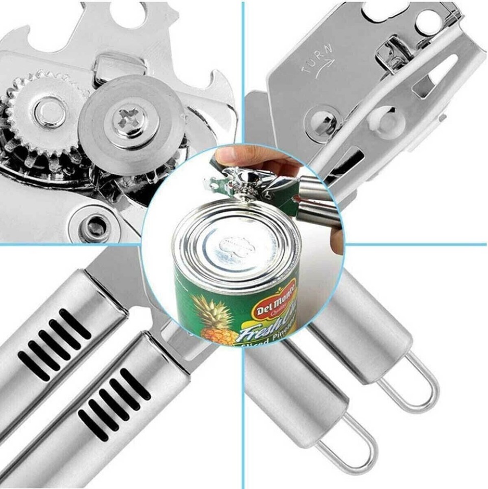 Can Opener Smooth Edge Manual Stainless Steel Handy Easy Turn Knob | eBay