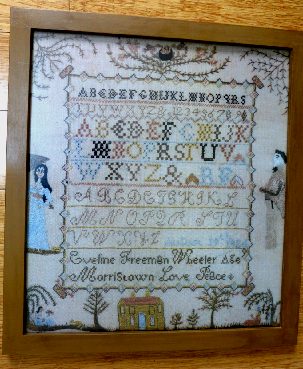 Freeman Wood Crafters Large Vintage Needlework Sampler Reproduction