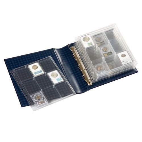 Graded Coin Slabs NGC PCGS ICG 4 Rings Album For 54 Coins 6 Encap Pages ...