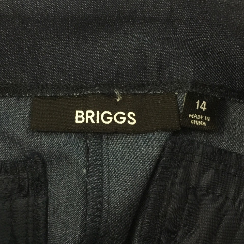 NWT Briggs Womens Sz 14 Comfort Waistband Blue Pants Hidden Elastic ...