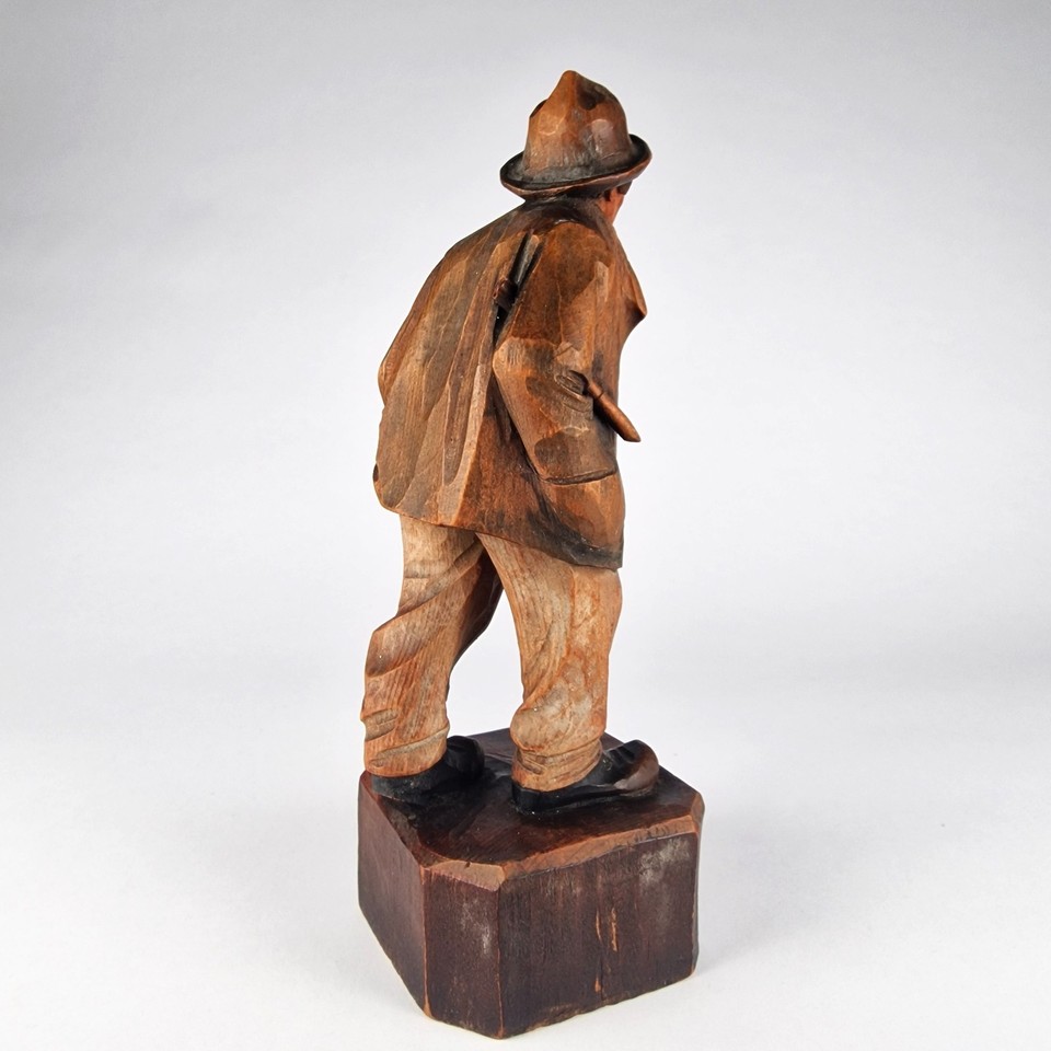 Hand Carved Wooden Musician Hobo Figurine Carl Trygg ? Swedish Wood ...