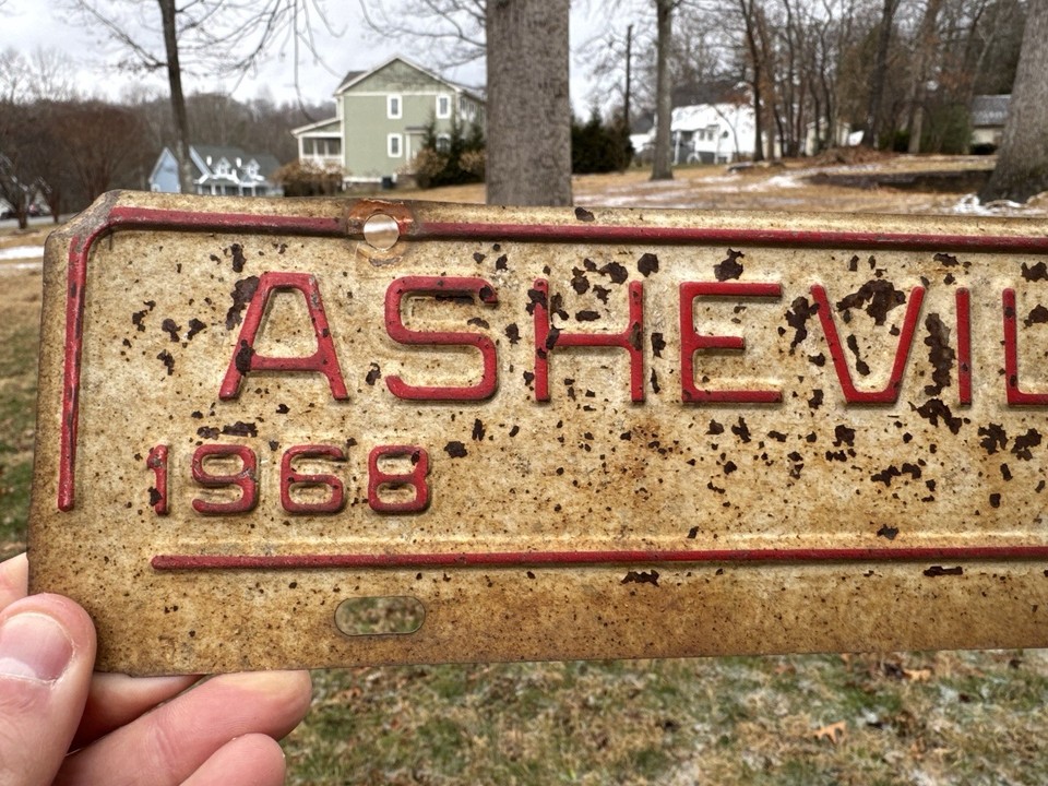 Vintage 1968 Asheville North Carolina Automobile License Plate Tag 5860 ...