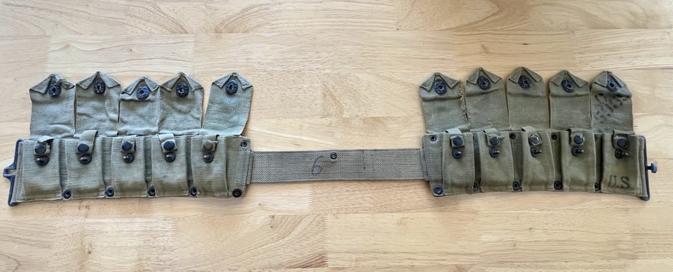 ORIGINAL WW2 M1923 US ARMY AMMO CARTRIDGE BELT – FIELD GEAR EQUIPMENT ...
