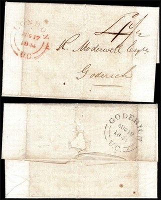 1844 London to Goderich Canada Folded Letter Colonial Mail | eBay