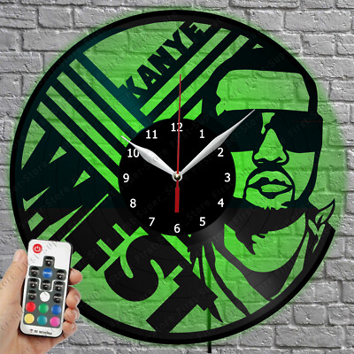 LED Clock Kanye West Vinyl Record Wall Clock Led Light Wall Clock 4610 ...