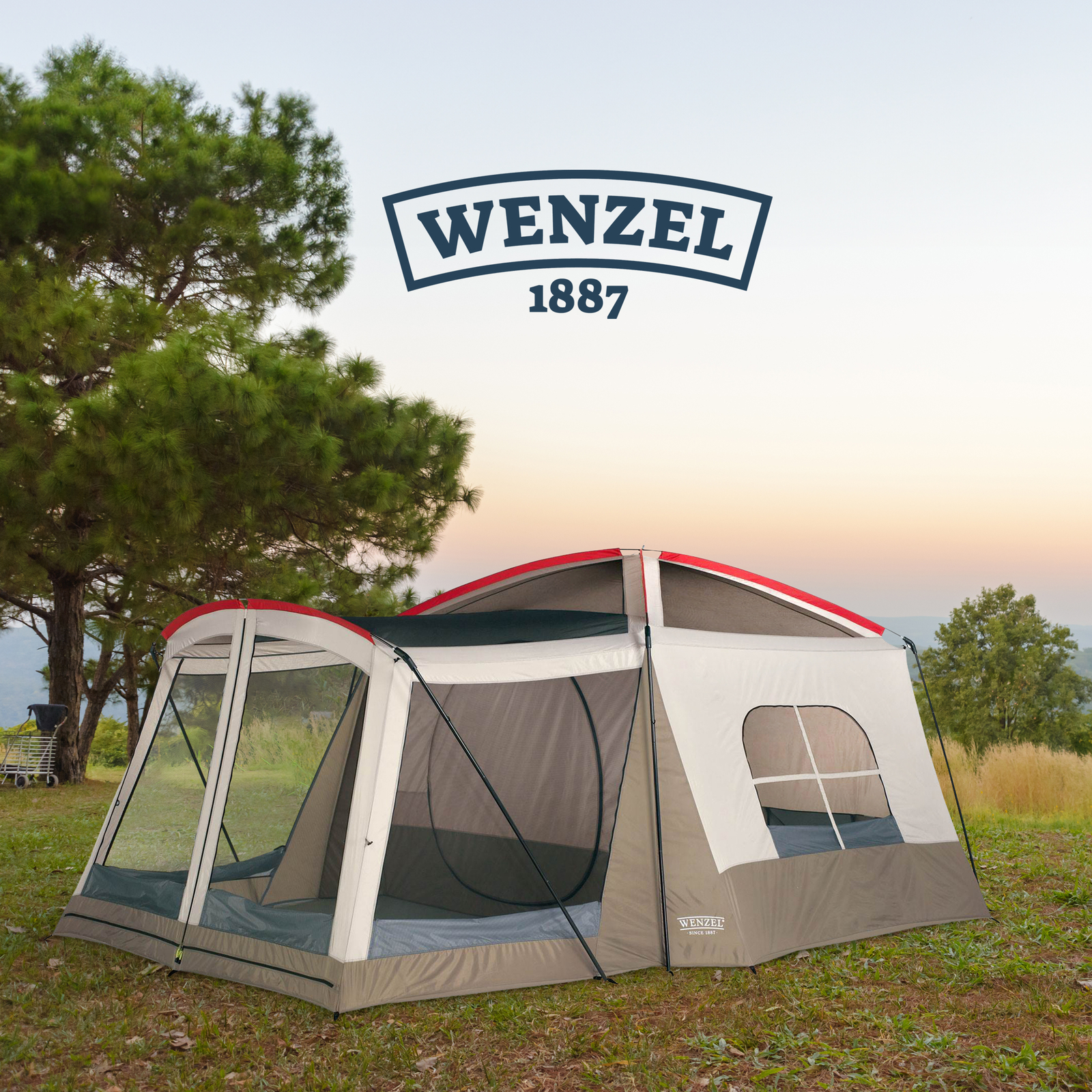 Wenzel Klondike 16' x 11' 8 Person Outdoor Camping Tent with Screen ...
