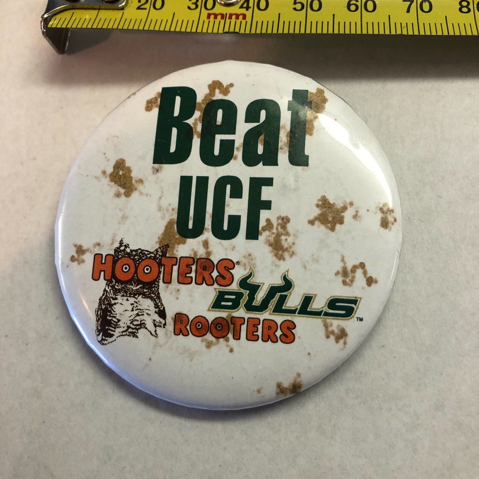 VINTAGE BEAT UCF HOOTERS BULLS ROOTERS PIN BACK BUTTON | eBay