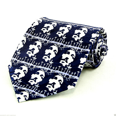 Face of Jesus Men's Necktie Easter Cross Christian Religious Blue Neck ...