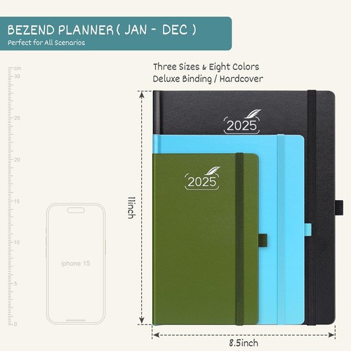 BEZEND 2025 Weekly Planner & Notebook Large 8.5" x 11", Olive | eBay