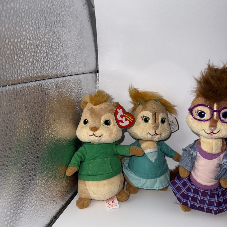 Set 6 Ty Beanie Babies Chipmunks Alvin Simon Theodore Brittany Eleanor ...