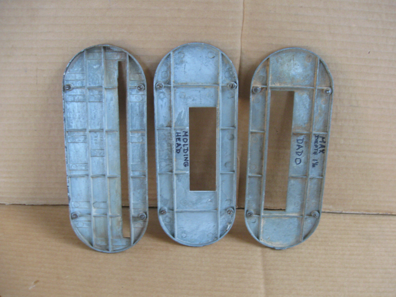 DELTA ROCKWELL 8" TABLE SAW Insert Set 3 x Molding / Dado 9 1/8" X 3 1/ ...