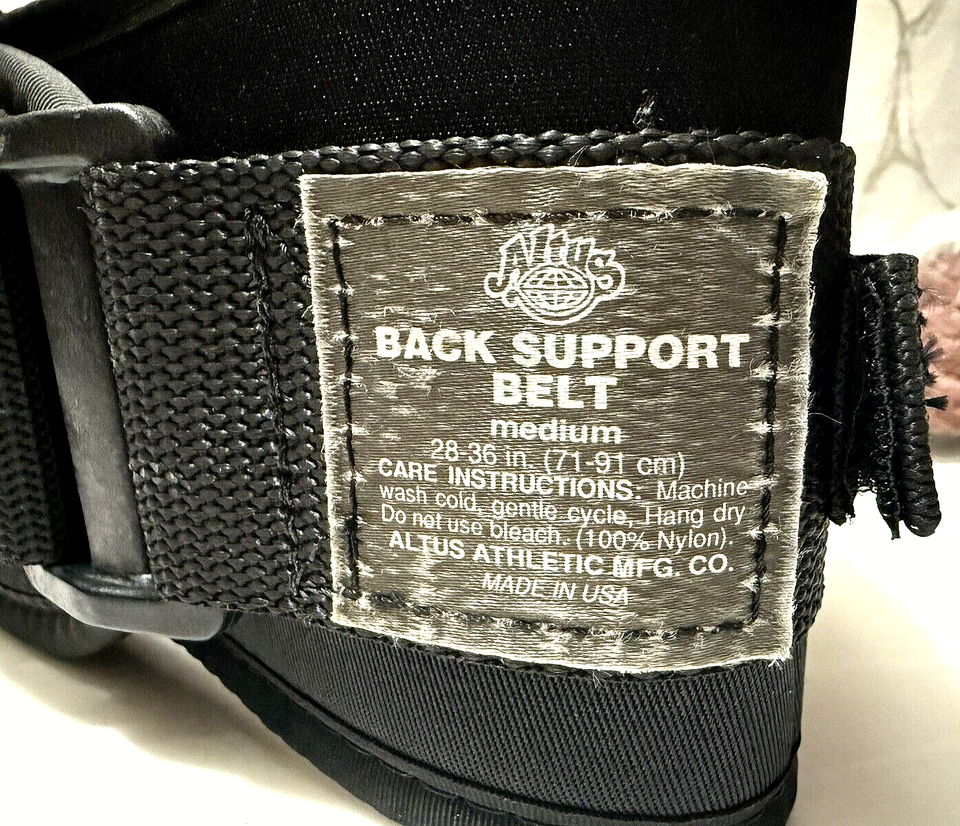 ALTUS Black Athletic Weight Lifting Strength Training Belt Made In USA ...