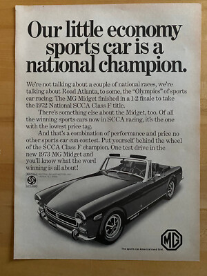 1973 MG Midget Print Ad " National Champion" | eBay