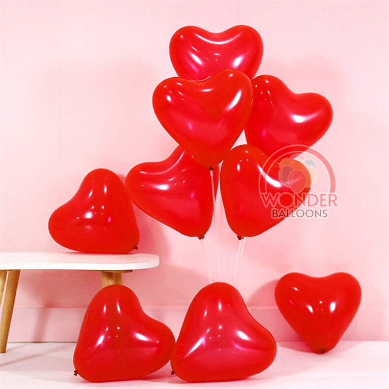 100 LOVE HEART SHAPE BALLOONS Wedding Party Romantic Baloon Birthday ...